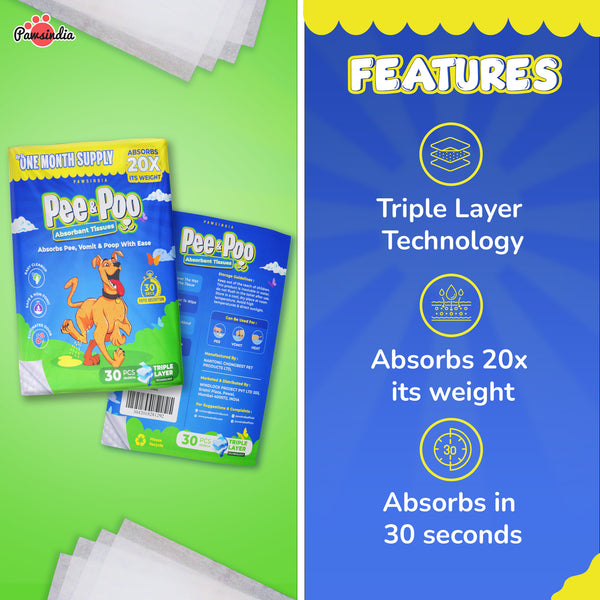 Buy Absorbent Pee Tissues by PawsIndia – Pawsindia